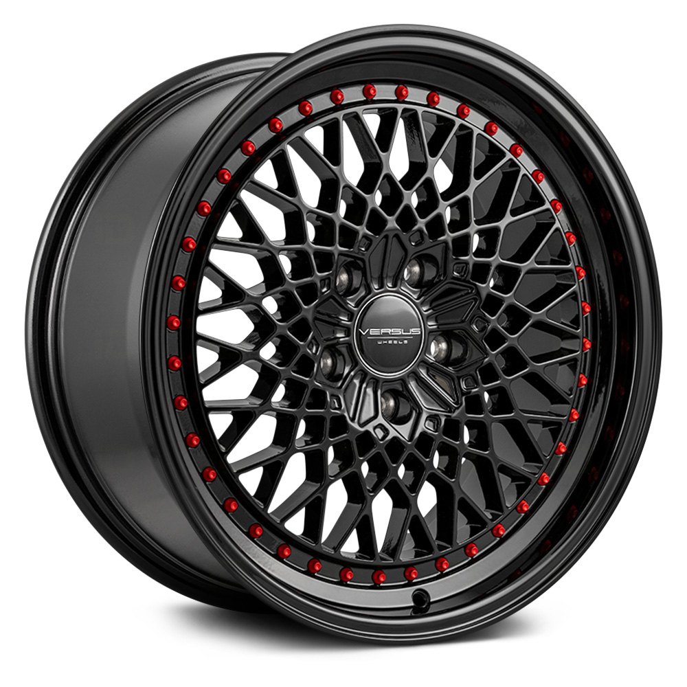 VERSUS® VS626 Wheels - Black with Red Rivets Rims