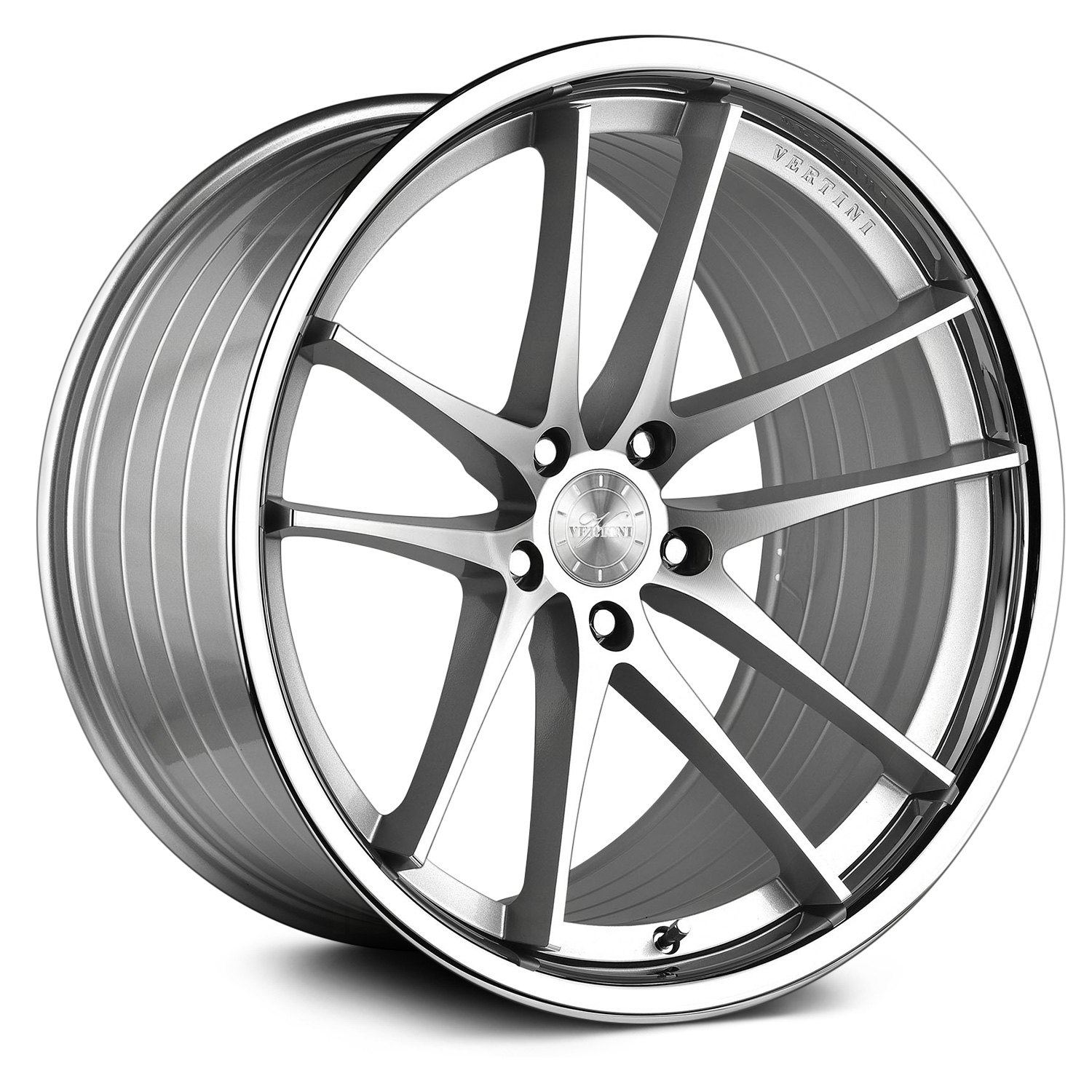 VERTINI® RFS1.5 Wheels - Silver Machined with Chrome Lip Rims