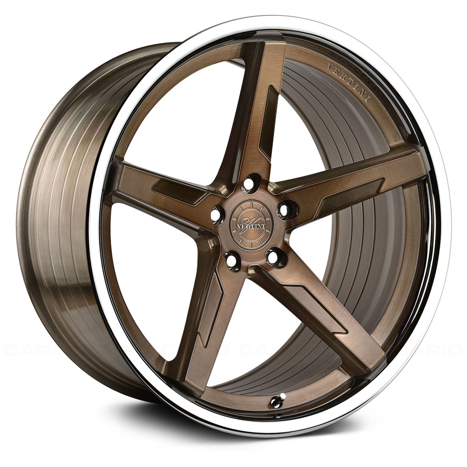 VERTINI® RFS1.7 Wheels - Brushed Bronze with Chrome Lip Rims