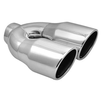 Universal Exhaust Tips | Dual, Double Wall, Rolled Edge, Angle Cut ...