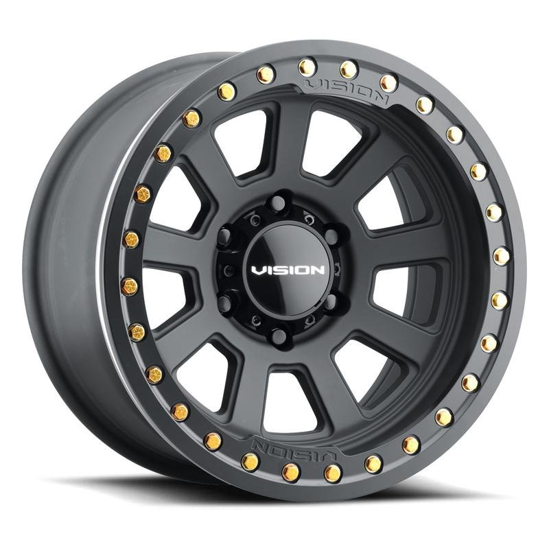 VISION OFF-ROAD® 350 OJOS BEADLOCK Wheels - Satin Black with Beadlock ...
