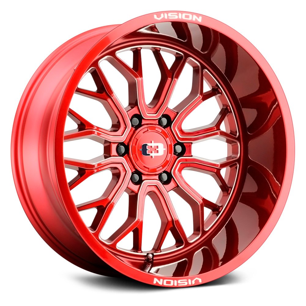 VISION OFF-ROAD® 402 RIOT Wheels - Red Tint with Milled Spokes Rims