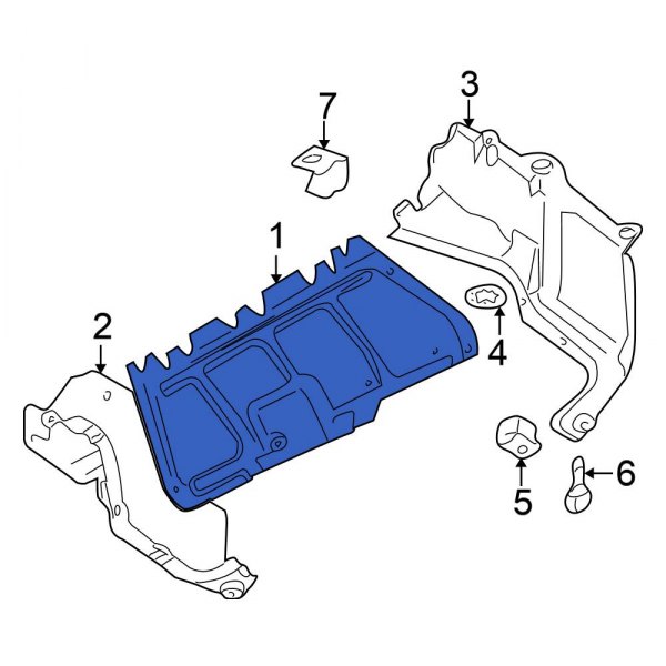 Volkswagen OE 1J0825237AD - Front Center Radiator Support Splash Shield