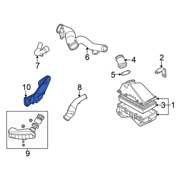 Volkswagen OE 1C0129609B - Engine Air Intake Hose