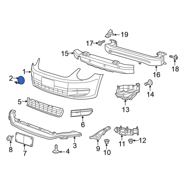Volkswagen OE 5C5807241AGRU - Front Tow Eye Cap