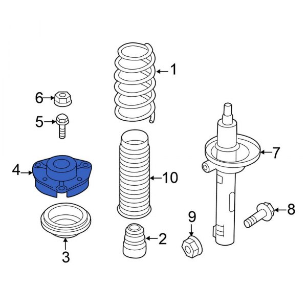 Volkswagen OE 1K0412331B - Front Suspension Strut Mount