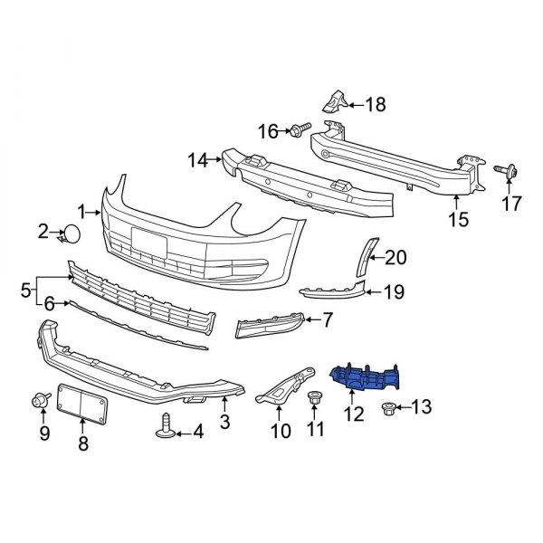 Volkswagen OE 5C5807184A - Front Right Bumper Guide