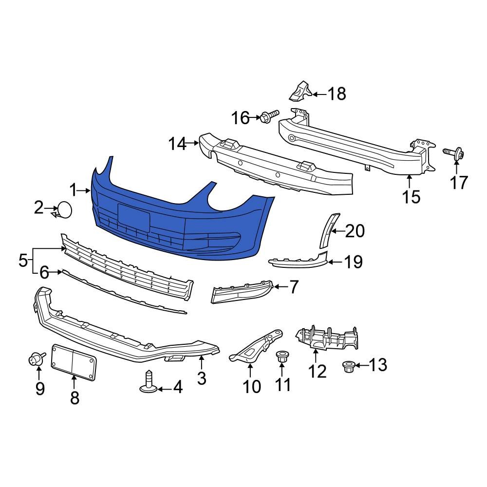 Volkswagen OE 5C5807217ANGRU - Front Bumper Cover