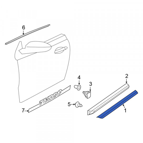 Volkswagen OE 5C5837379 - Front Left Door Molding