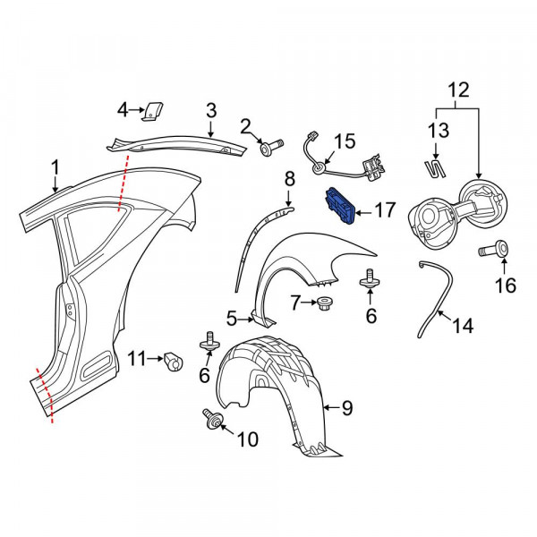 Volkswagen OE 6R0819465C - Rear Quarter Panel Vent
