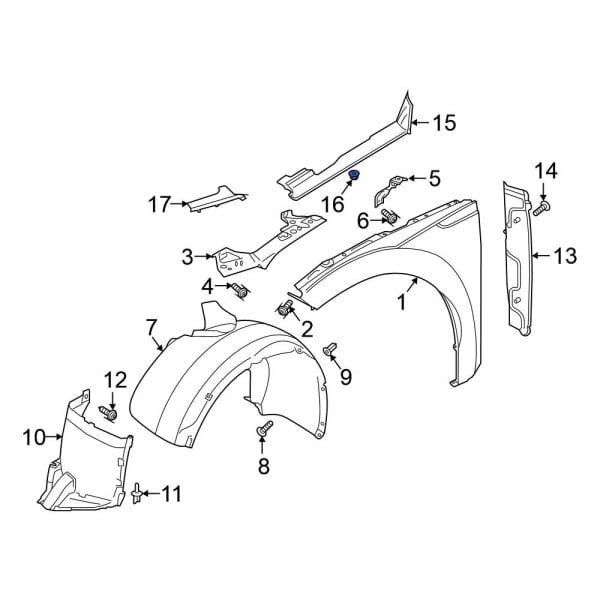 Volkswagen OE 5Z0853695 - Fender Filler Panel Nut