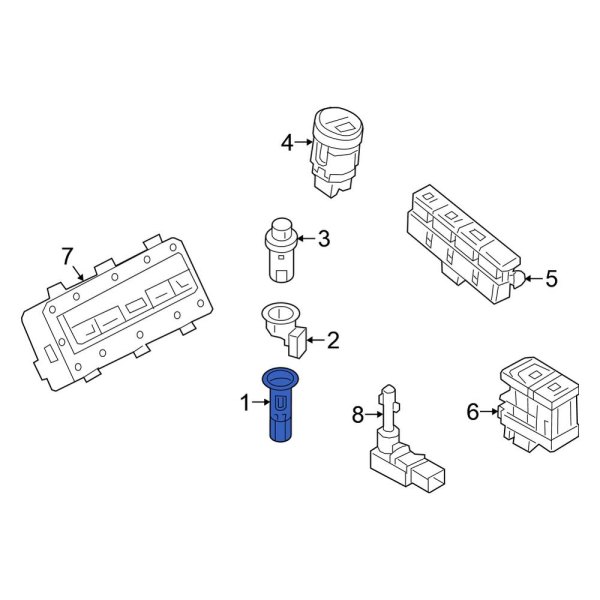 Volkswagen OE 1J0919309 - Front 12 Volt Accessory Power Outlet