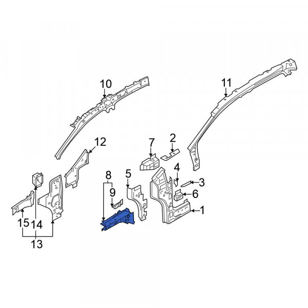 Volkswagen OE 11A810135 - Front Left Outer Fender Rail