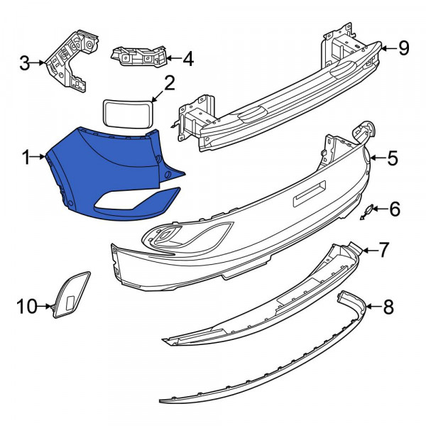 Volkswagen OE 11A807217BGRU - Front Upper Bumper Cover