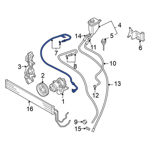 Volkswagen OE 7L6422893BT - Power Steering Pressure Hose