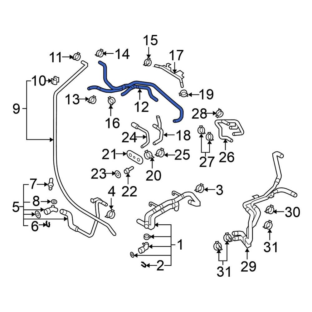 Volkswagen OE 7L0121156E - Engine Coolant Overflow Hose