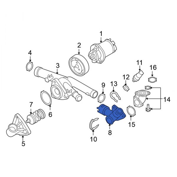 Volkswagen OE 03H121133 - Engine Coolant Inlet Flange