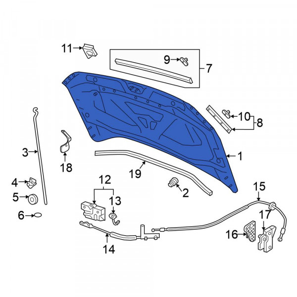 Volkswagen OE 2GJ823031E - Front Hood Panel