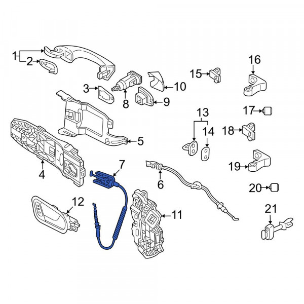 Volkswagen OE 2GJ837017 - Front Door Latch Cable