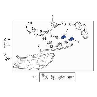 Volkswagen Tiguan Headlight Components | Brackets, Adapters — CARiD.com