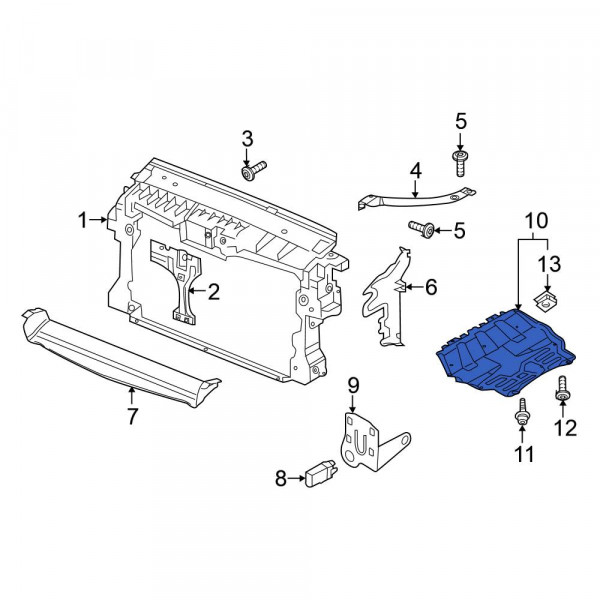 Volkswagen OE 5N0825235C - Front Radiator Support Splash Shield