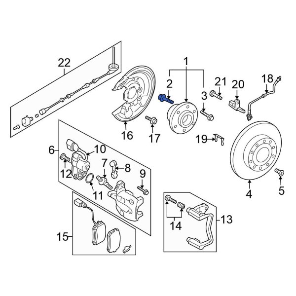 Volkswagen OE WHT000237A - Rear Axle Hub Mounting Bolt