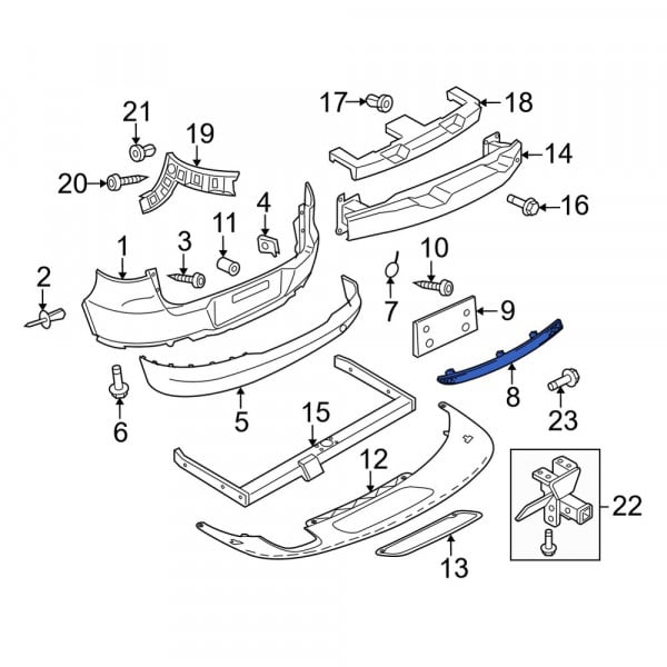 Volkswagen OE 5N0945106 - Rear Right Reflector Panel