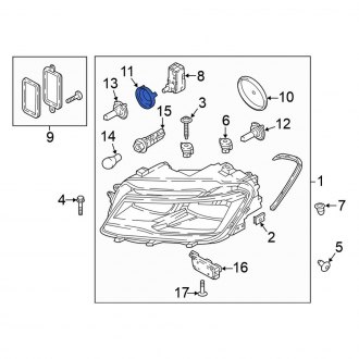 Volkswagen Tiguan Headlight Components | Brackets, Adapters — CARiD.com