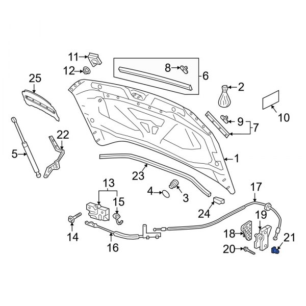 Volkswagen OE WHT004694 - Hood Release Handle Nut