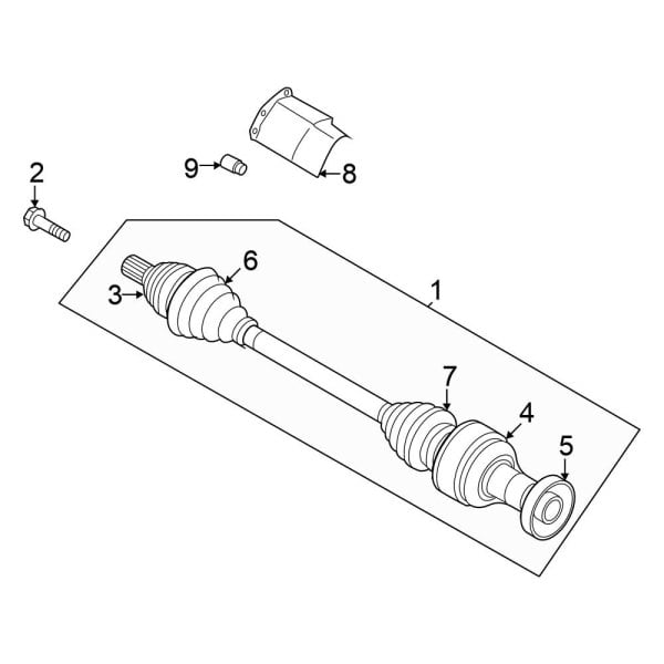 Volkswagen OE 5QN407271N - Front Left CV Axle Assembly