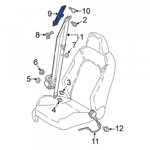 Volkswagen OE 4M0857819 - Front Seat Belt Height Adjuster