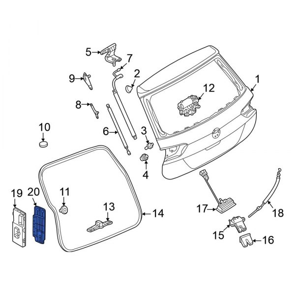 Volkswagen OE 3G0962283A - Liftgate Control Module Bracket