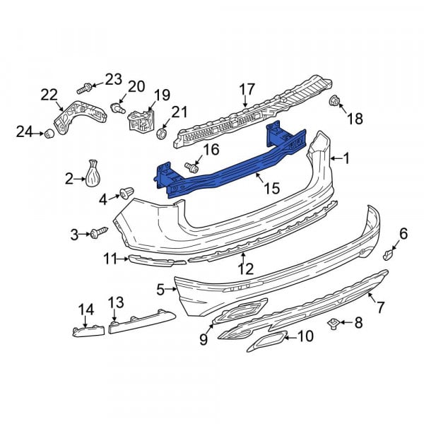 Volkswagen OE 5NN807305 - Rear Bumper Impact Bar