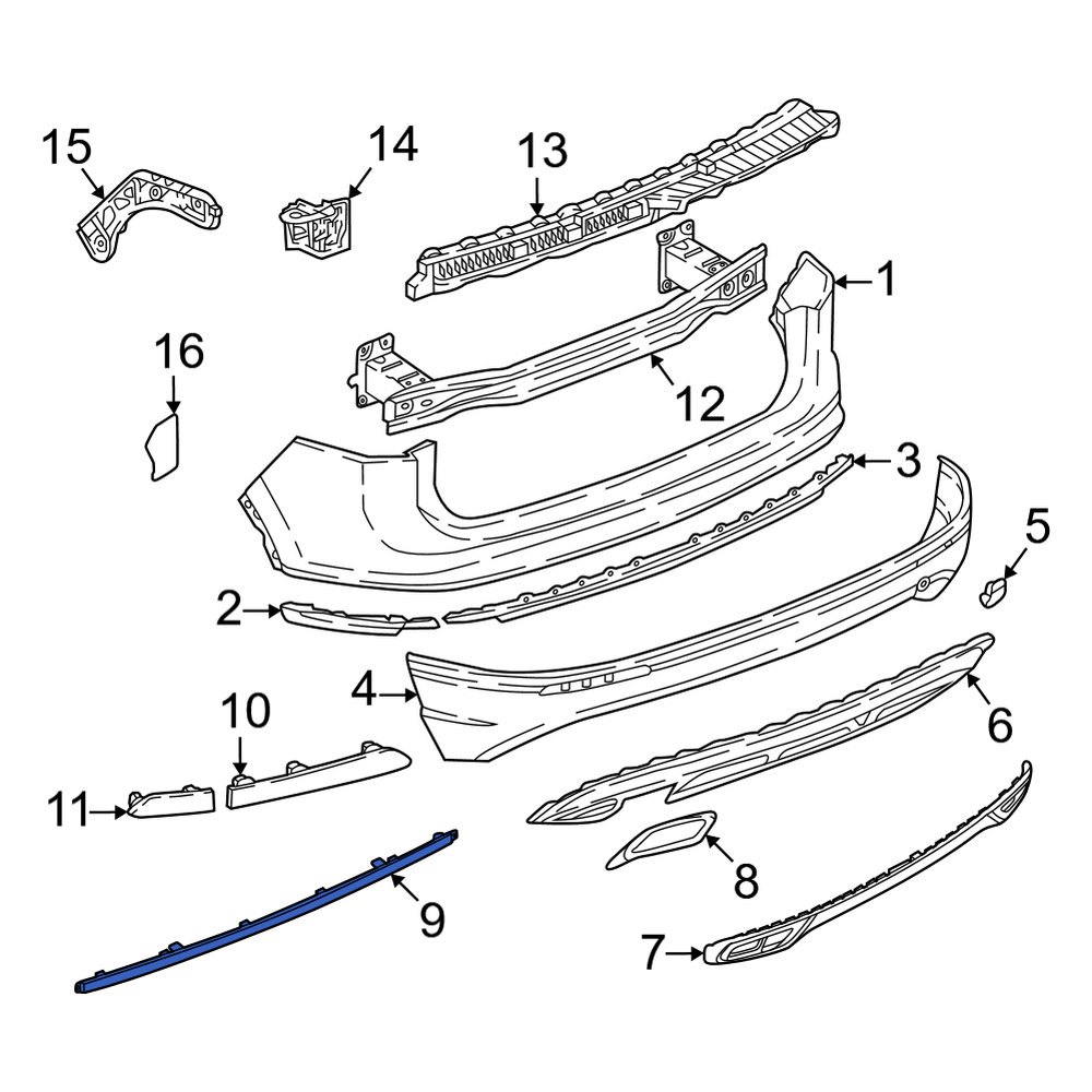 Volkswagen OE 5NA945109 - Rear Center Reflector Panel