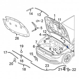 Volkswagen Golf Hood Weatherstripping Seals — CARiD.com