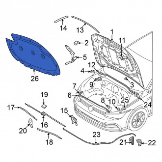 Volkswagen Golf GTI Under Hood Insulations | Pads, Liners — CARiD.com