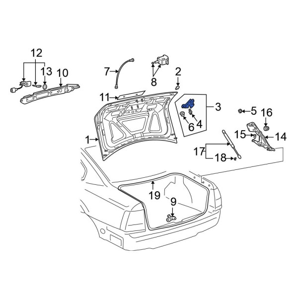 Volkswagen OE 3B5827505M - Rear Deck Lid Latch