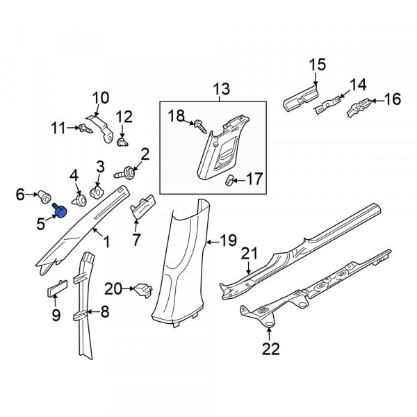 Volkswagen OE 3C0867333 - Body A-Pillar Trim Panel Clip