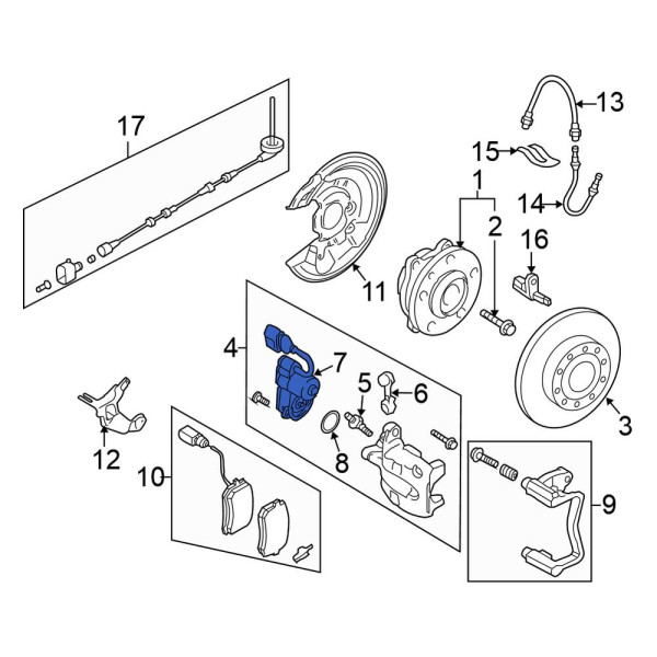 Volkswagen OE 3C0998281A - Rear Parking Brake Actuator
