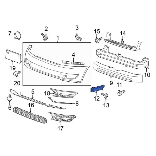 Volkswagen OE 561807183A - Front Left Bumper Guide Bracket
