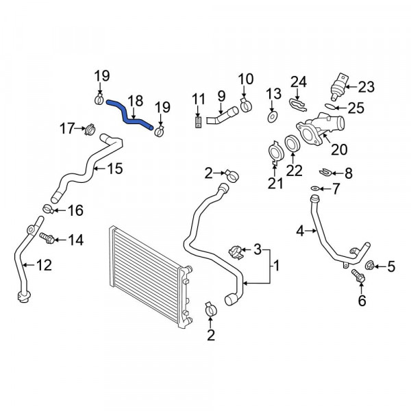 Volkswagen OE 1K0122447AG - Engine Coolant Reservoir Hose