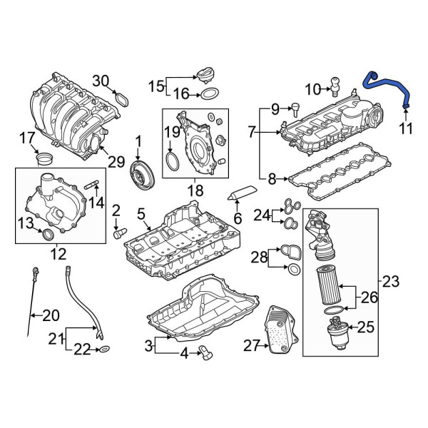 Volkswagen OE 07K103211B - PCV Valve Hose