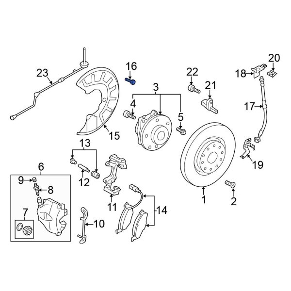 Volkswagen OE WHT005227 - Rear Brake Dust Shield Bolt