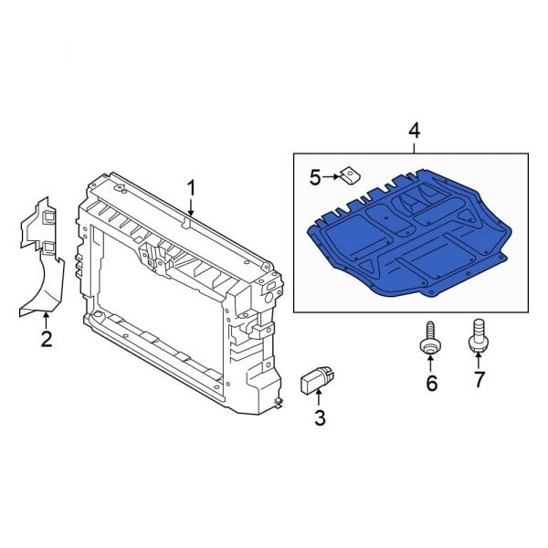 Volkswagen OE 561825237D - Front Radiator Support Splash Shield