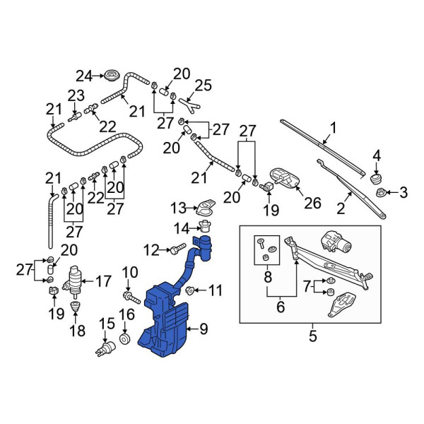 Volkswagen OE 5C6955453S - Washer Fluid Reservoir