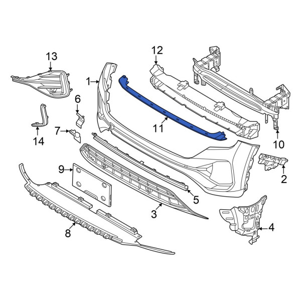 Volkswagen OE 3CM807651A - Front Bumper Cover Reinforcement Beam
