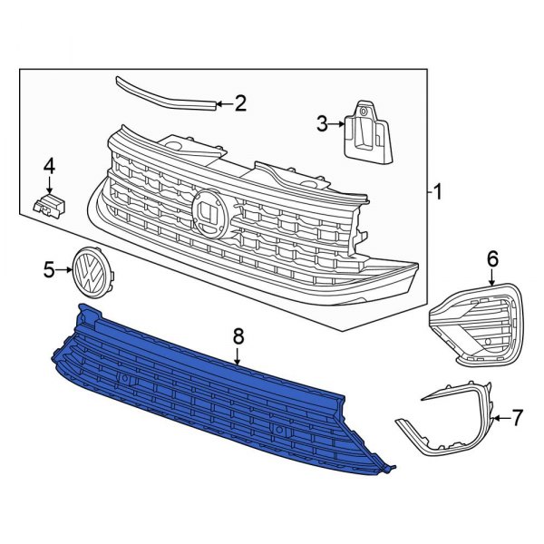 Volkswagen OE 3CN853671E041 - Front Lower Grille