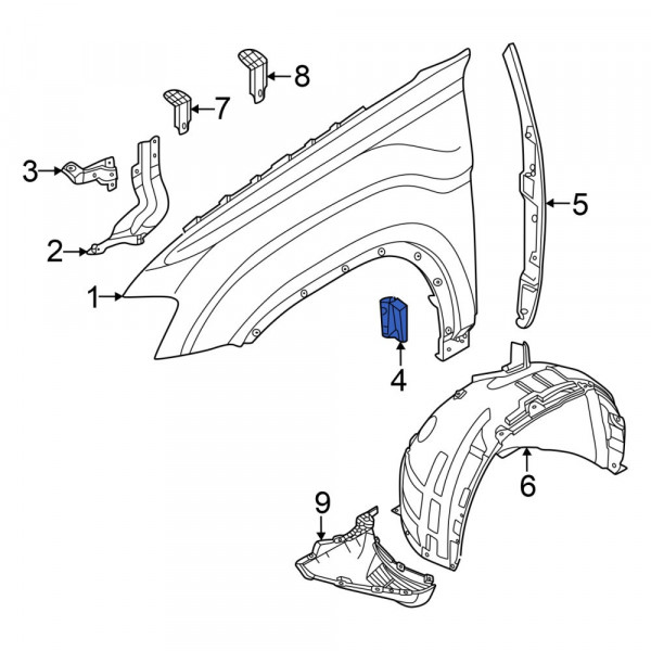 Volkswagen OE 3CM821136 - Front Right Fender Bracket