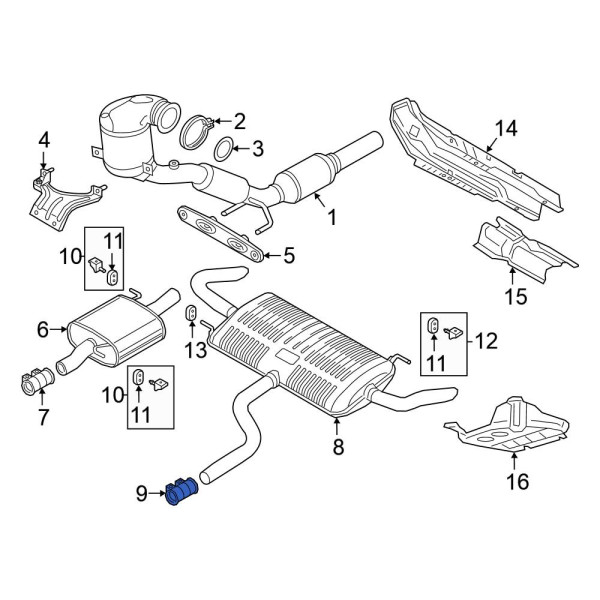 Volkswagen OE 1K0253141AA - Exhaust Muffler Clamp
