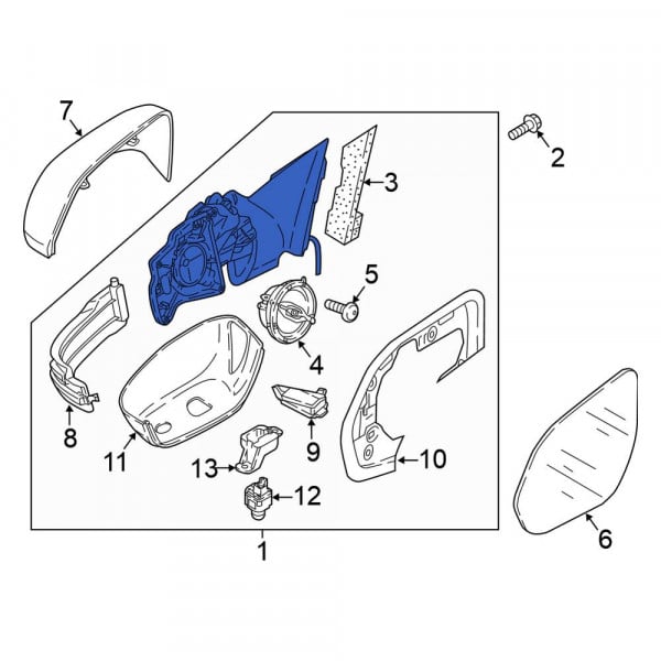 Volkswagen OE 3CN857507AM9B9 - Front Left Door Mirror